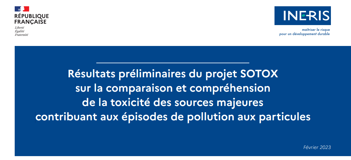 Résultats préliminaires du projet SOTOX sur la comparaison et ...